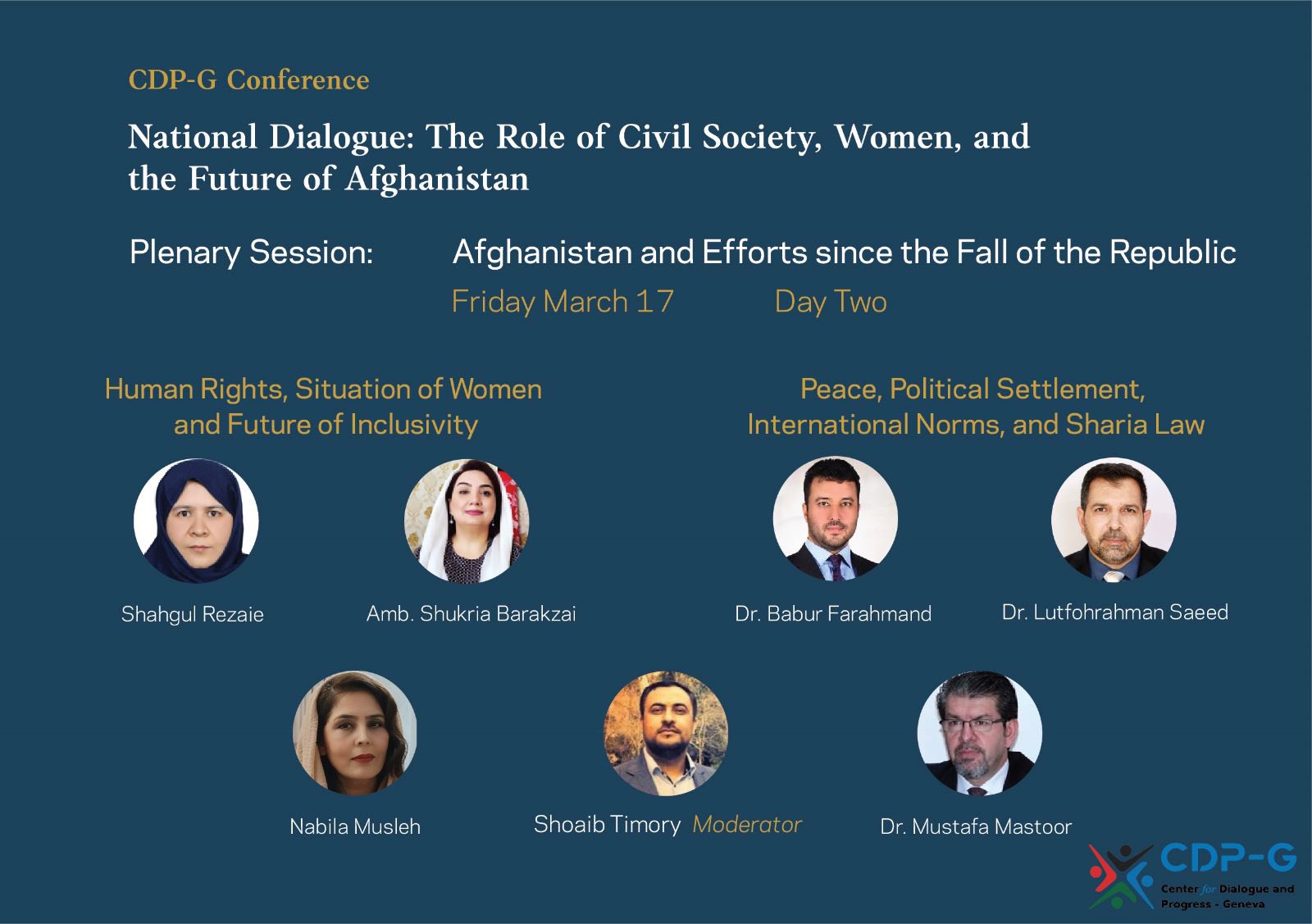 Center for Dialogue&Progress-Geneva (CDP-G) on Twitter: "Plenary Session: Afghanistan and ...