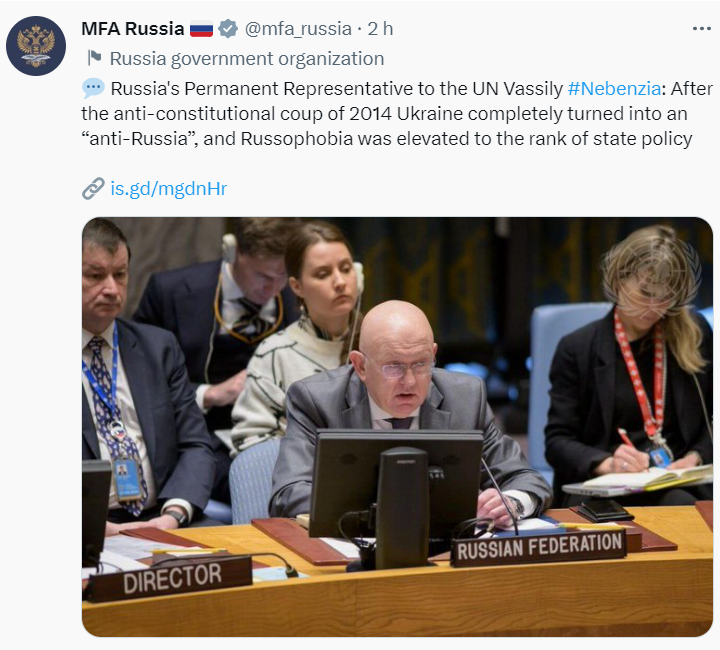 Hoje no Mundo Militar on Twitter: "Vassily Nebenzia, representante russo na ONU, disse que desde ...