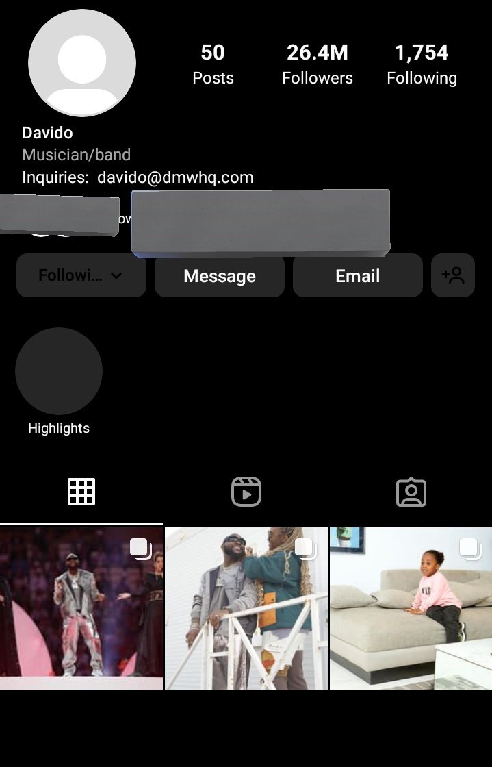 DAVIDO NEWS 🌍 on Twitter: "RT @wetalksound: Davido has deleted all but three of the posts on his ...