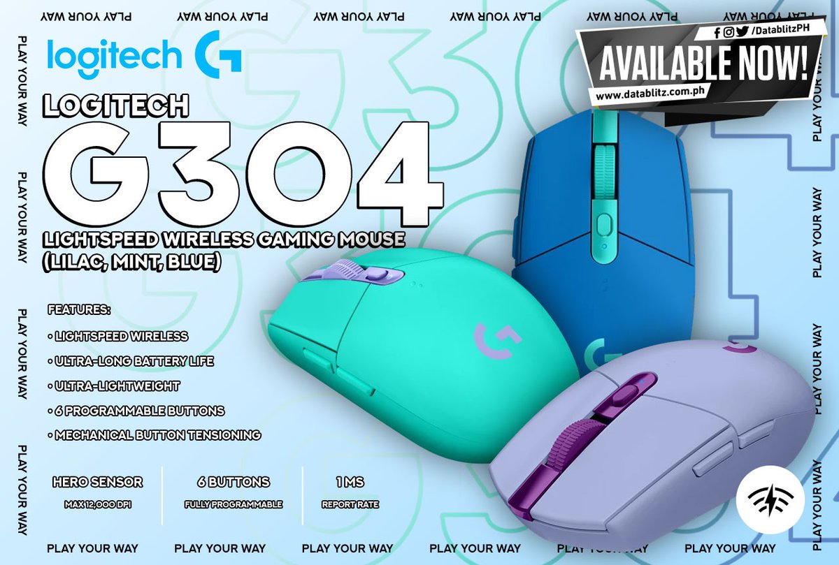 DataBlitz on Twitter: "LIGHTSPEED WIRELESS FOR ALL. Logitech G304 Lightspeed Wireless Gaming ...