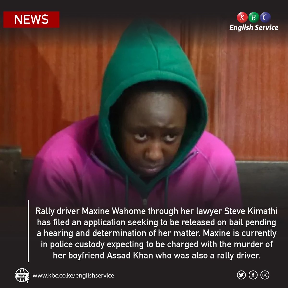 KBC English Service on Twitter: "Rally driver Maxine Wahome through her lawyer Steve Kimathi has ...