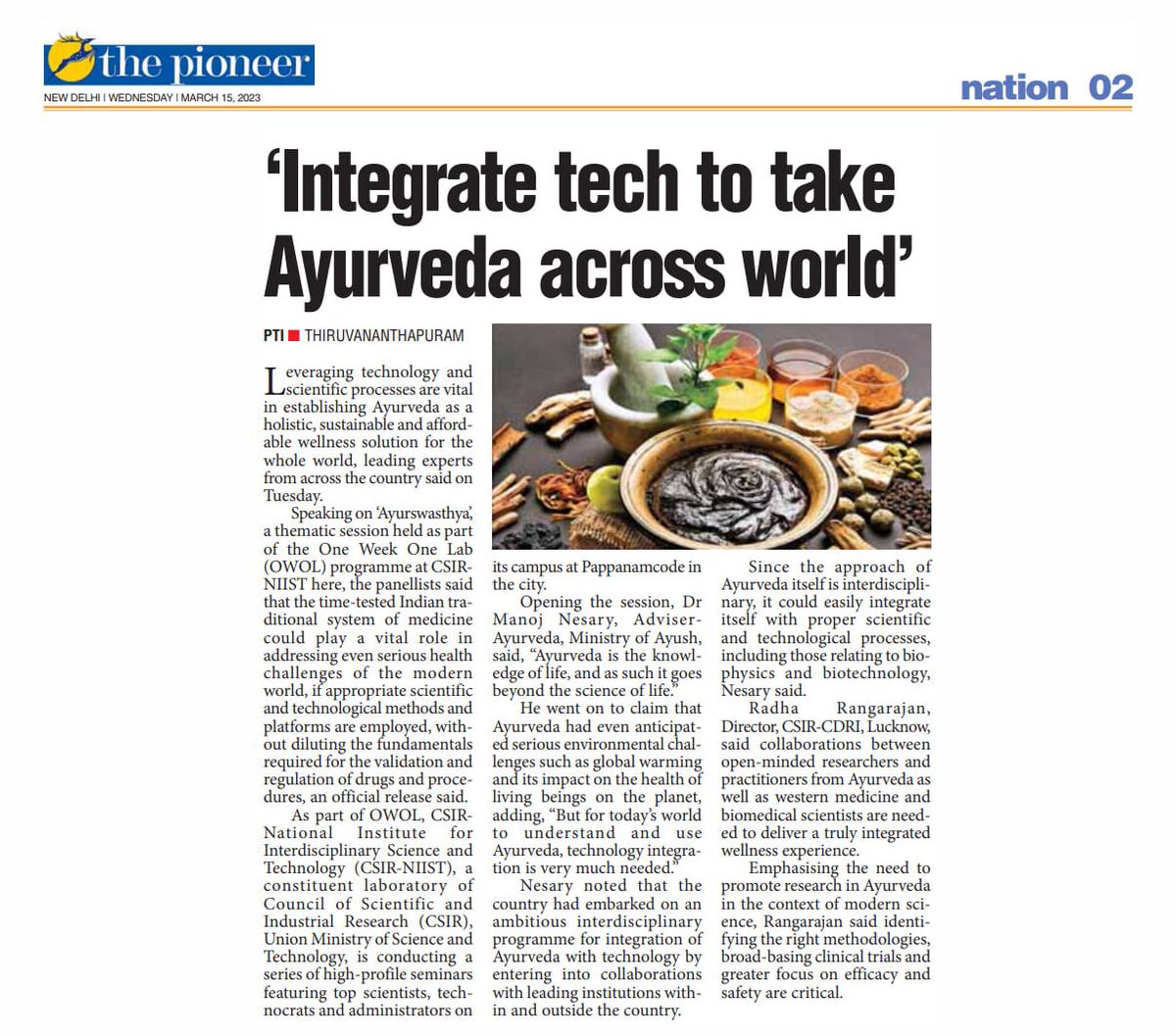 Csir Niist On Twitter News Clips About The Second Day Of The Week Long Owol Program Organized