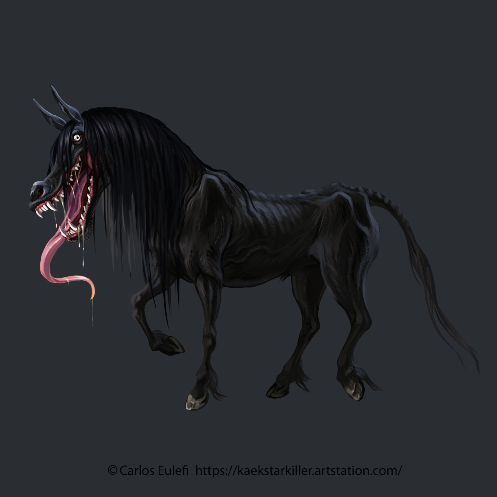 Demon Horse Drawing