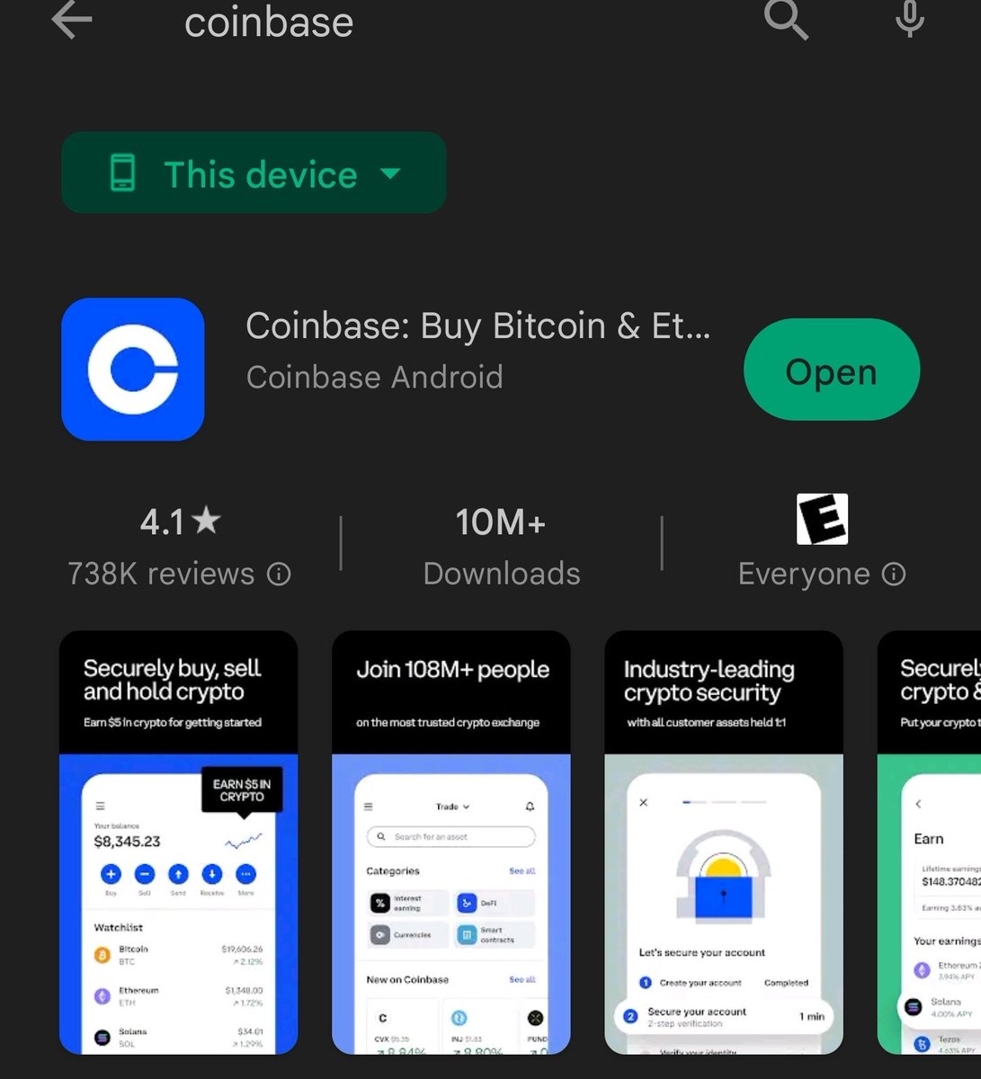 Aaron🐺Saitama on Twitter: "RT @JonJon2023: So coinbase has 10M+ downloads on android and ...