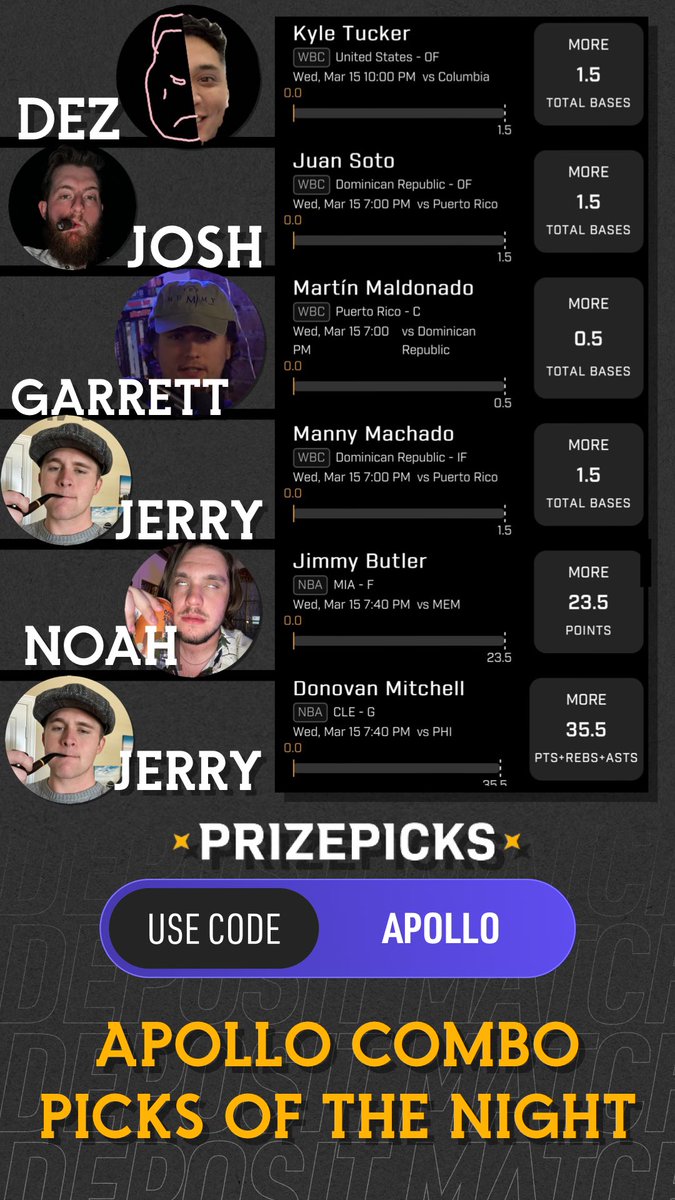 apollo stoney on Twitter: "RT @ApolloHOU: THE APOLLO @PrizePicks COMBO PICKS OF THE NIGHT 💰 # ...