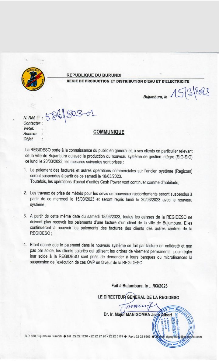 REGIDESO Burundi on Twitter: REGIDESO Burundi on Twitter:
