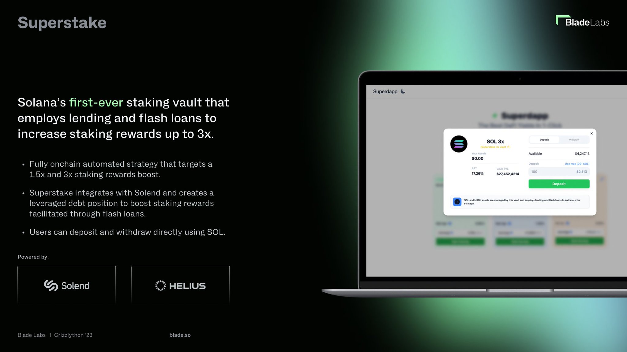 Michael Petch 🇨🇦 on Twitter: "Introducing, SUPERSTAKE ⚡️ Solana's FIRST-EVER staking vault that ...