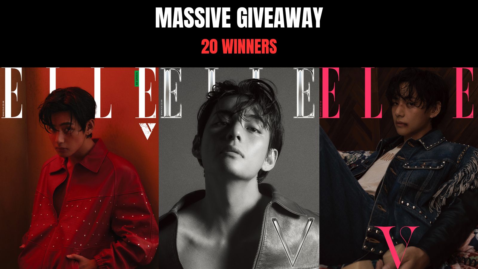 cokodive on Twitter: "BTS V COVER ELLE MASSIVE GIveaway♥️🎁 20 Winners - LIKE this post & Follow ...