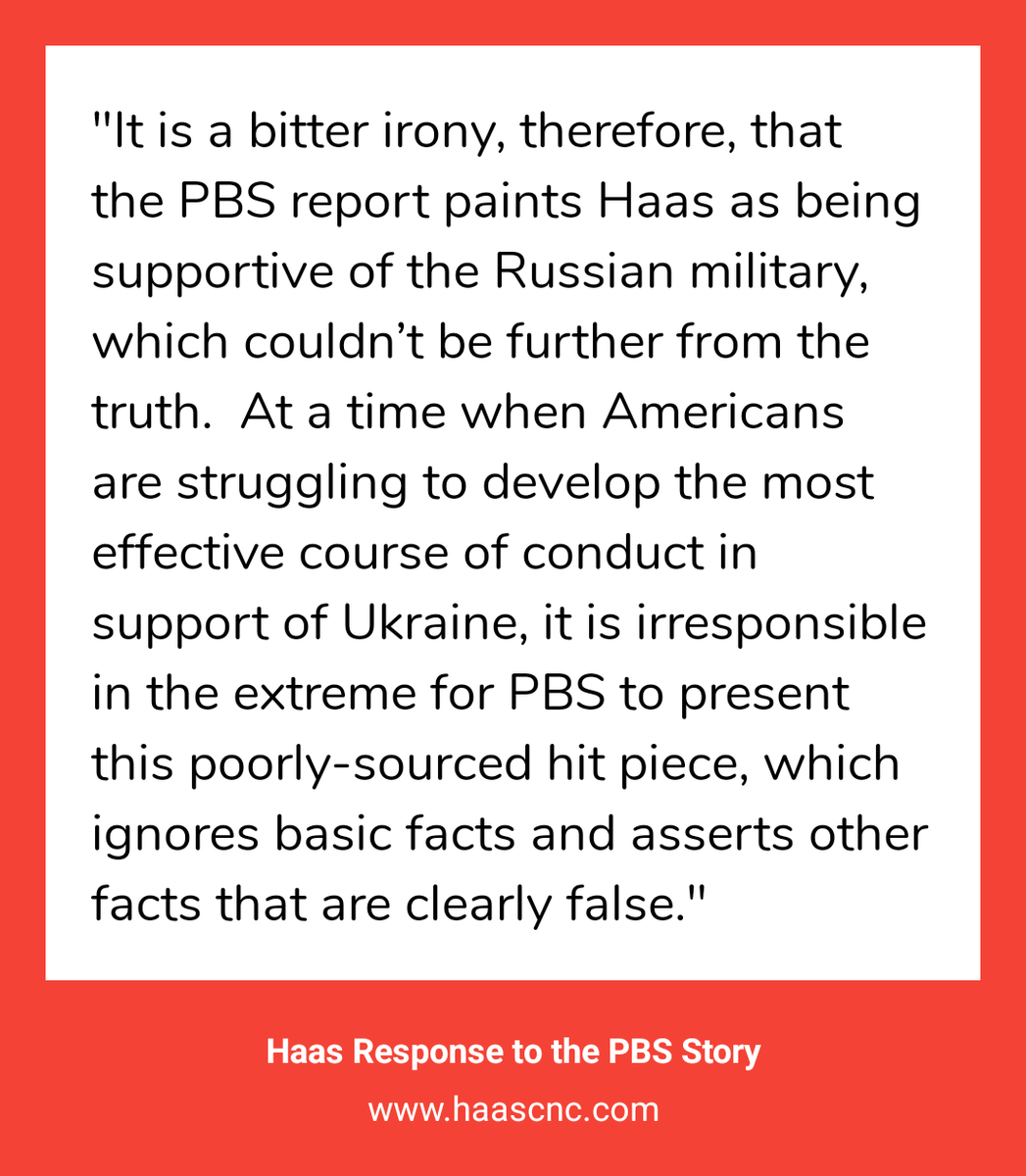 [Stern] Haas Automation releases a new statement on PBS' @NewsHour ...