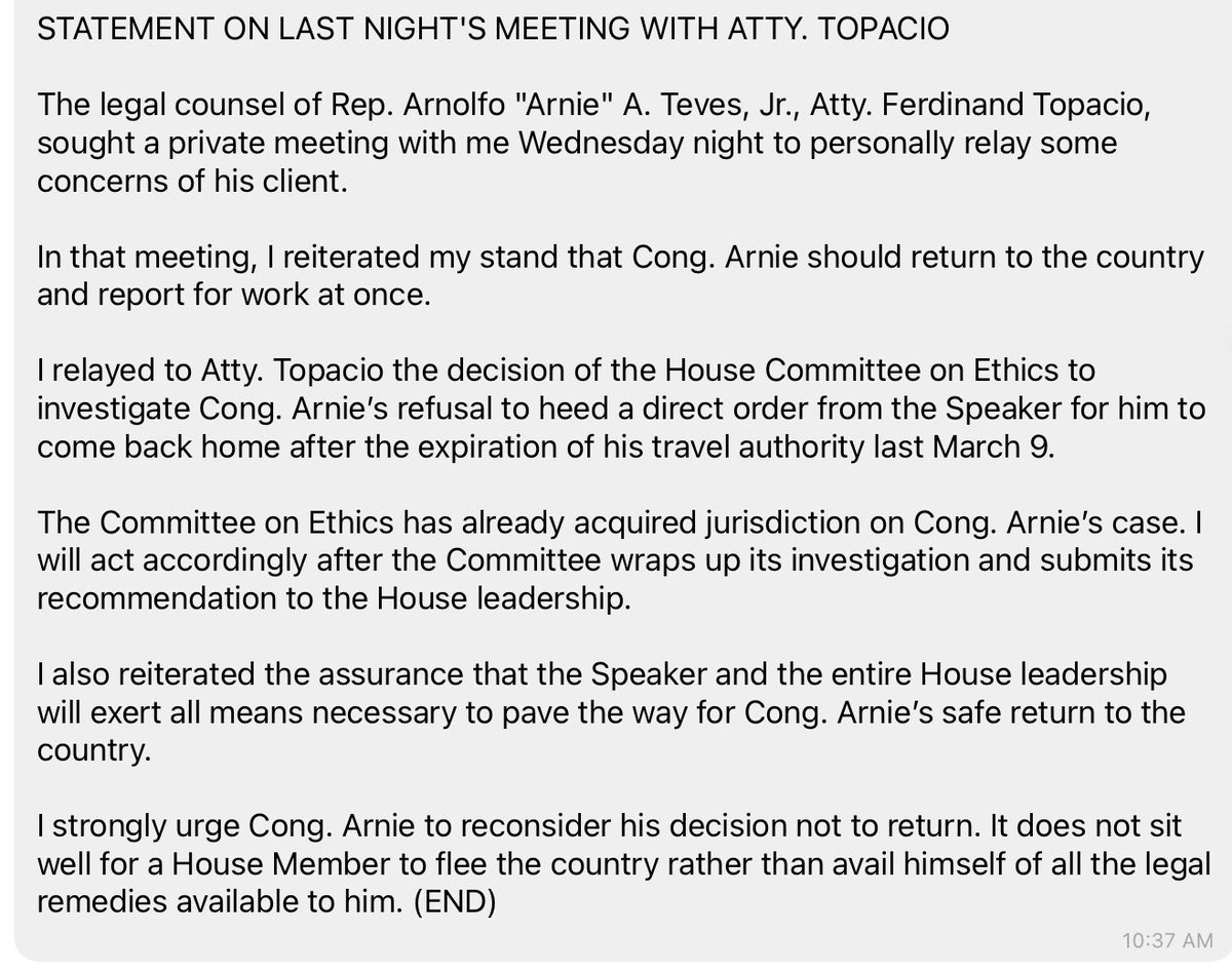 ABS-CBN News on Twitter: "Speaker Martin Romualdez confirms meeting with Atty. Ferdinand Topacio ...