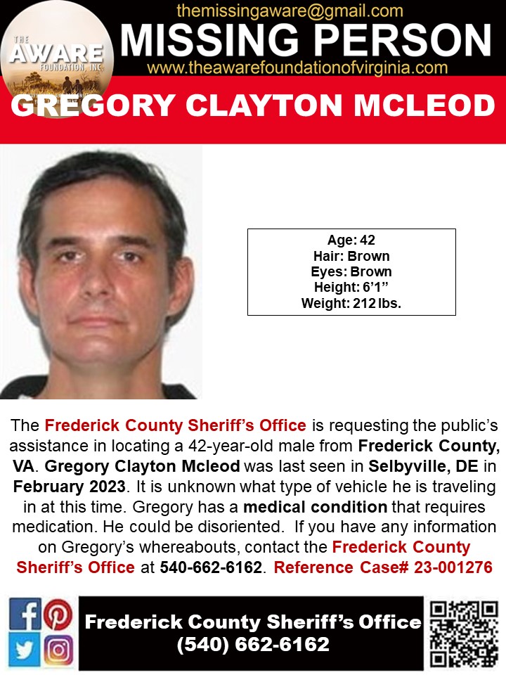 Gradie on Twitter: "RT @aware_the: ***MISSING*** FREDERICK COUNTY, VA The Frederick County ...