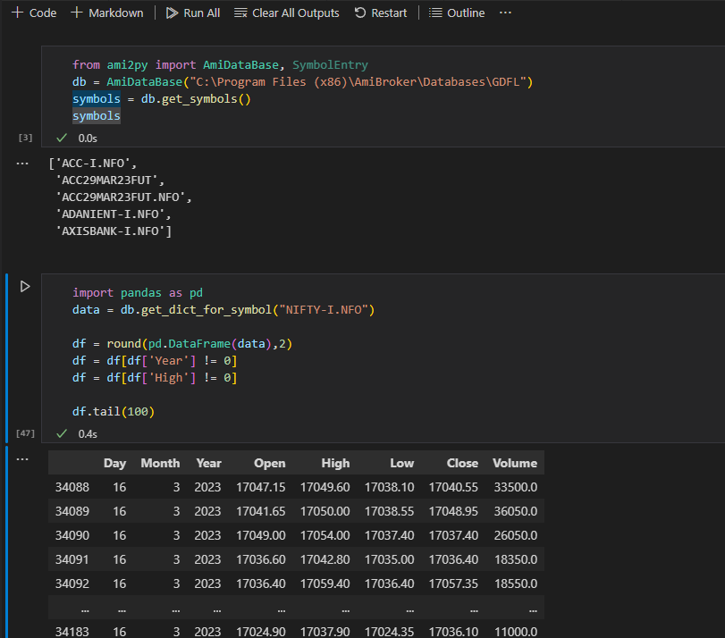 Marketcalls on Twitter: "Use Amibroker as a Storage DB and Python to Retrieve the data and Play ...