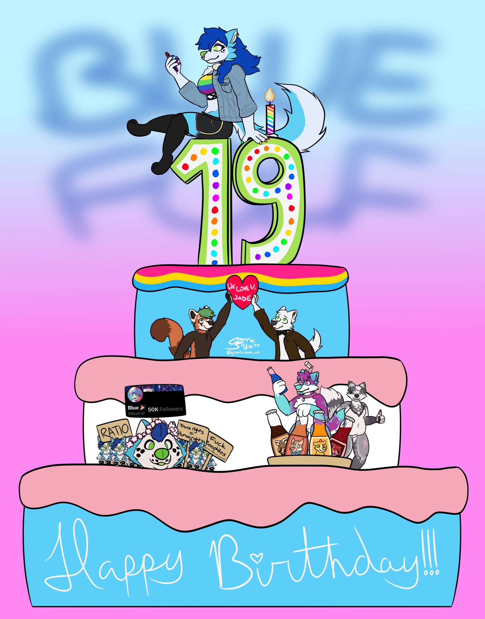 Generic Soda (Comms Open 2/4) on Twitter: "Happy 19th Birthday, @BlueFolf!!!! https://t.co ...