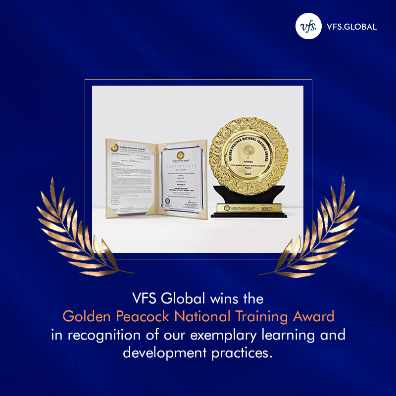 VFS Global on Twitter: "We are now the proud recipients of the Golden Peacock National Training ...