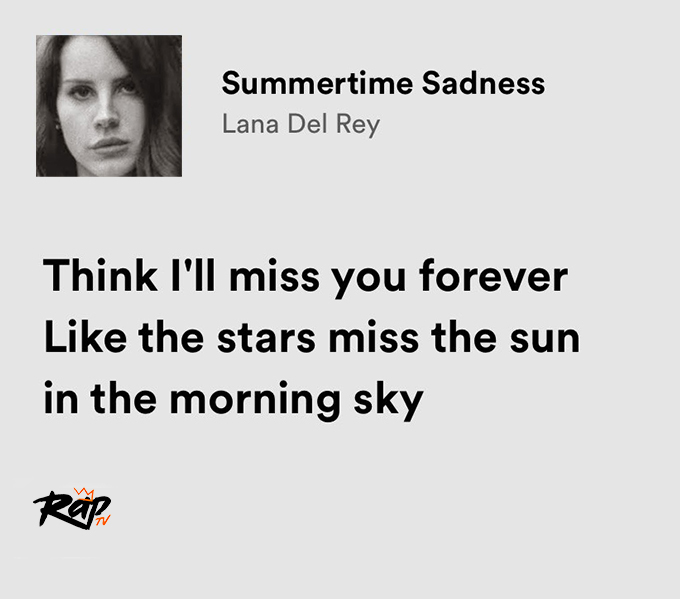 Lana Del Rey Summertime Sadness Lyrics