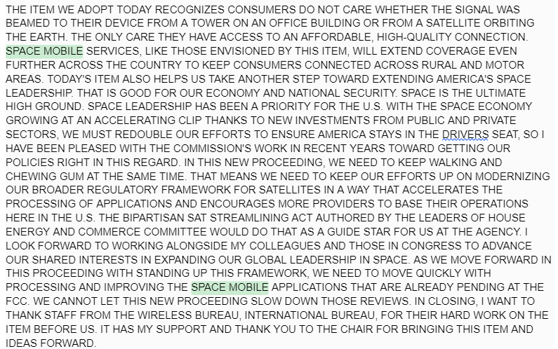 Anp🅰️nman📶 on Twitter: "$ASTS: Freudian Slip? FCC Commissioner Brenden ...