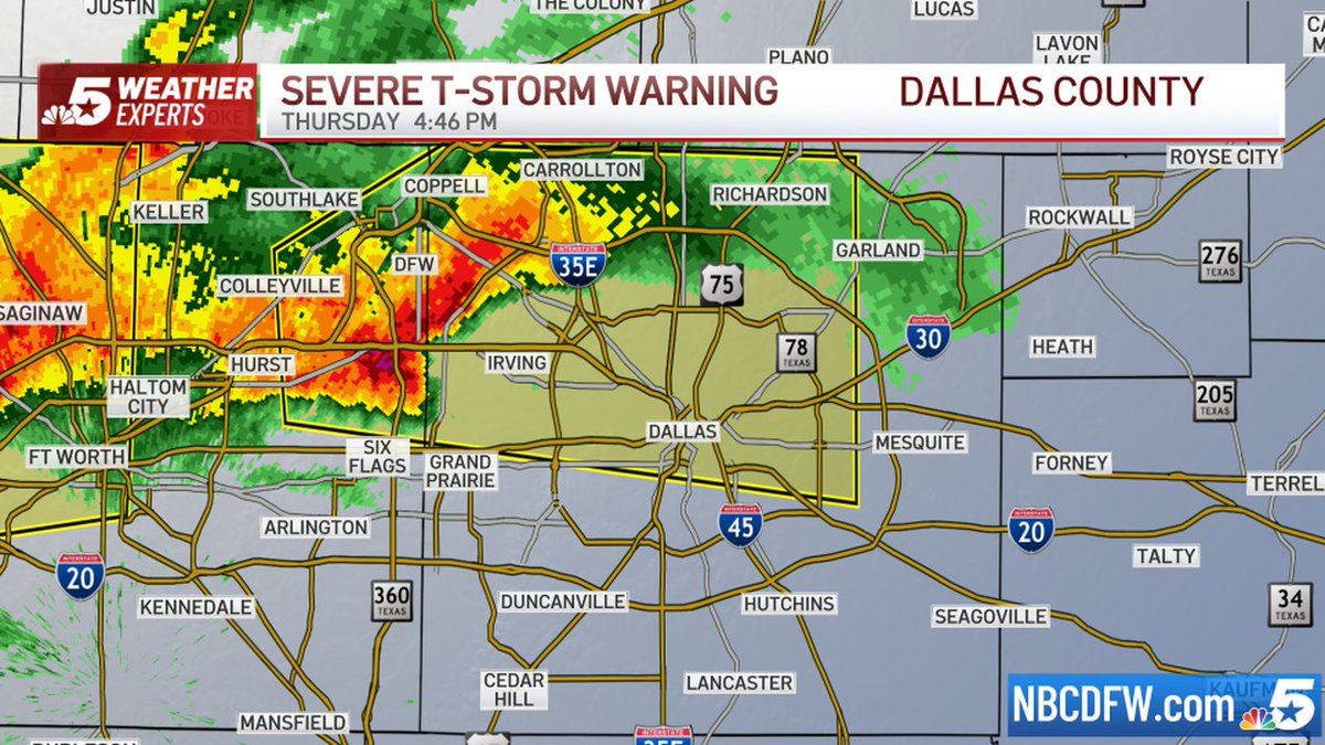 Nbcdfw Weather On Twitter A Severe T Storm Warning Has Been Issued