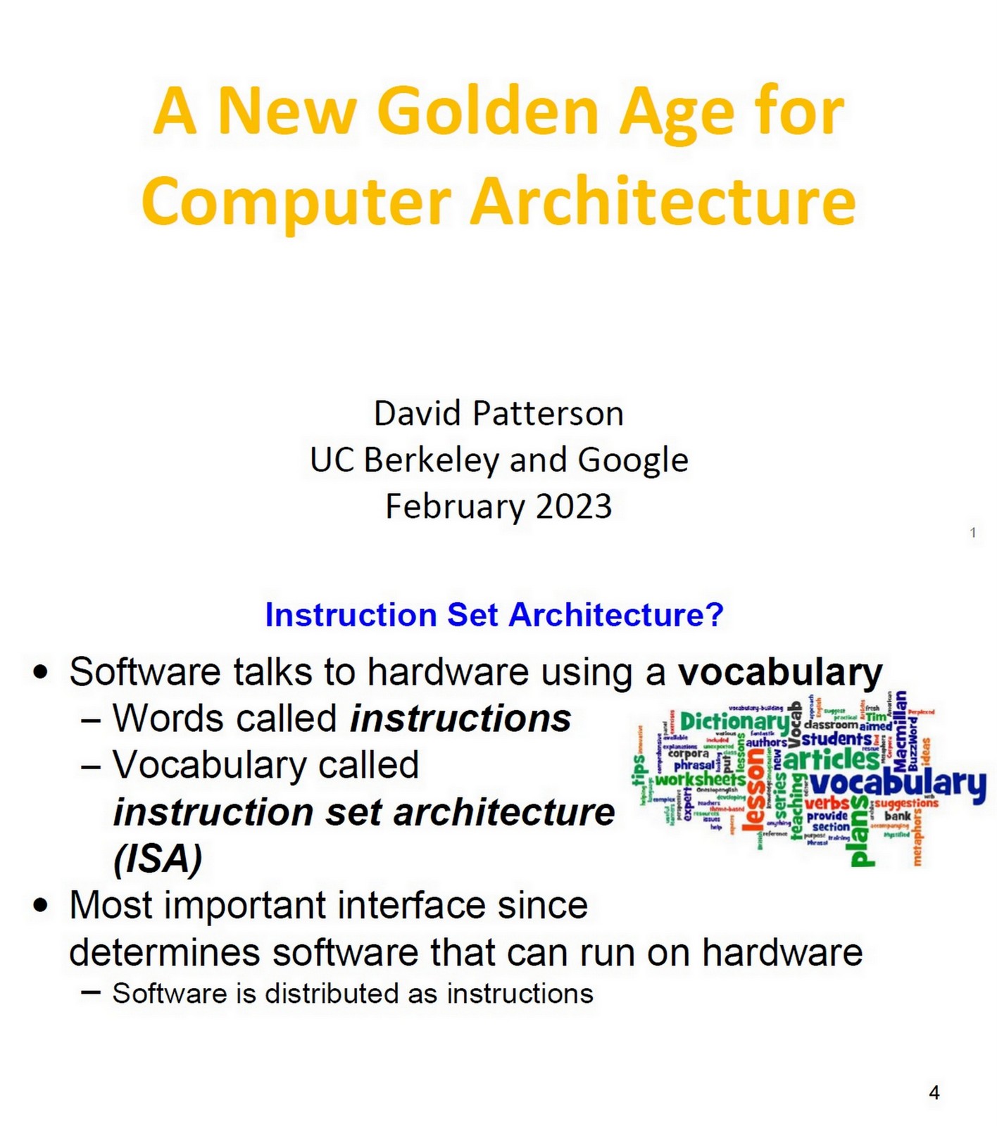 OGAWA, Tadashi on Twitter: "=> "A New Golden Age for Computer Architecture", David Patterson ...