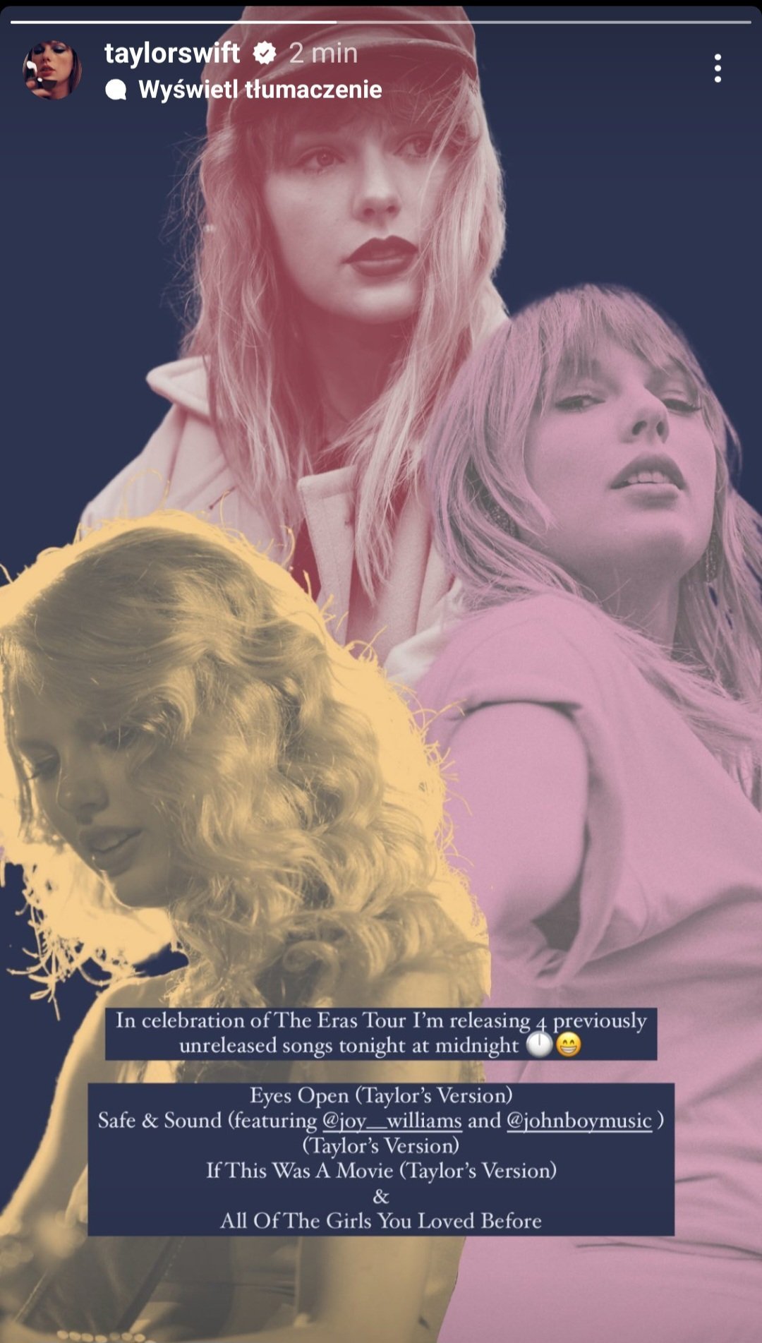 CONSEQUENCE on Twitter: "Taylor Swift will release four unreleased songs tonight: • "Eyes Open ...