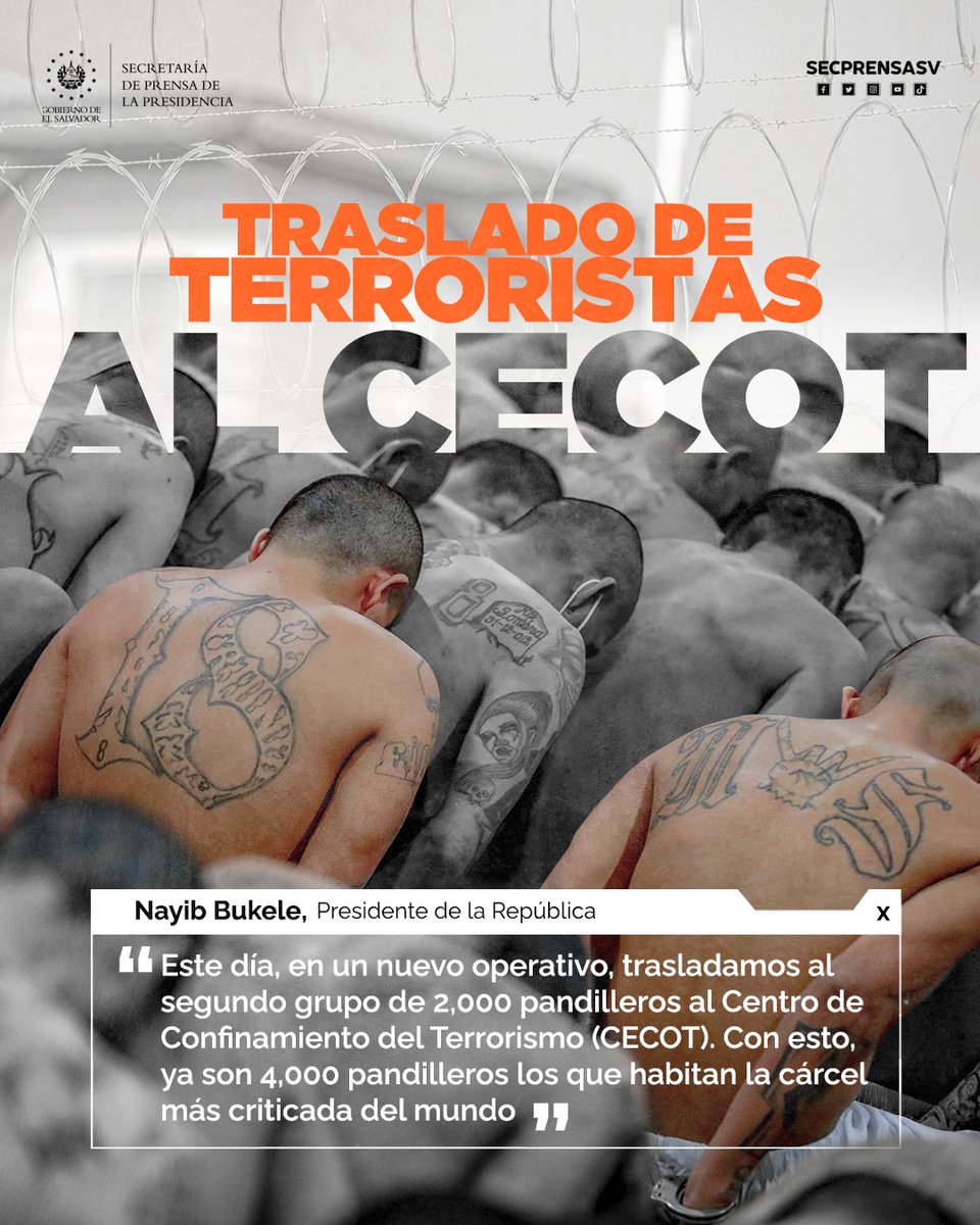 Secretaría De Prensa De La Presidencia On Twitter Cecot Dos Mil