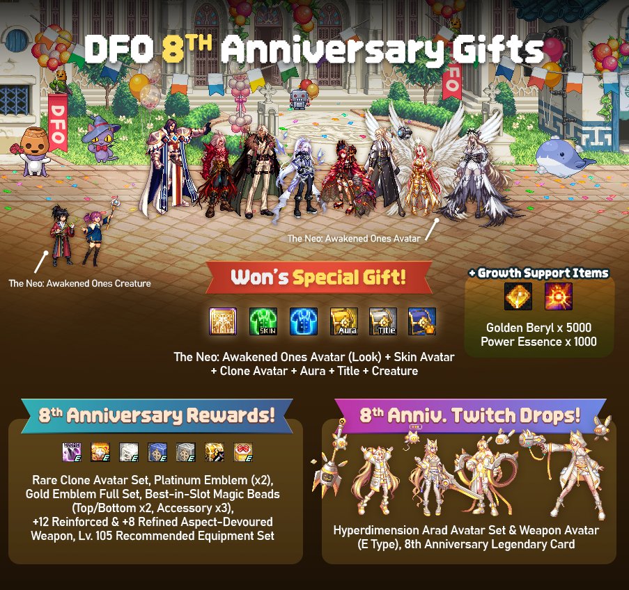 Dungeon Fighter Online on Twitter: "Adventurers! DFO 8th Anniversary is ongoing! Are you ready ...