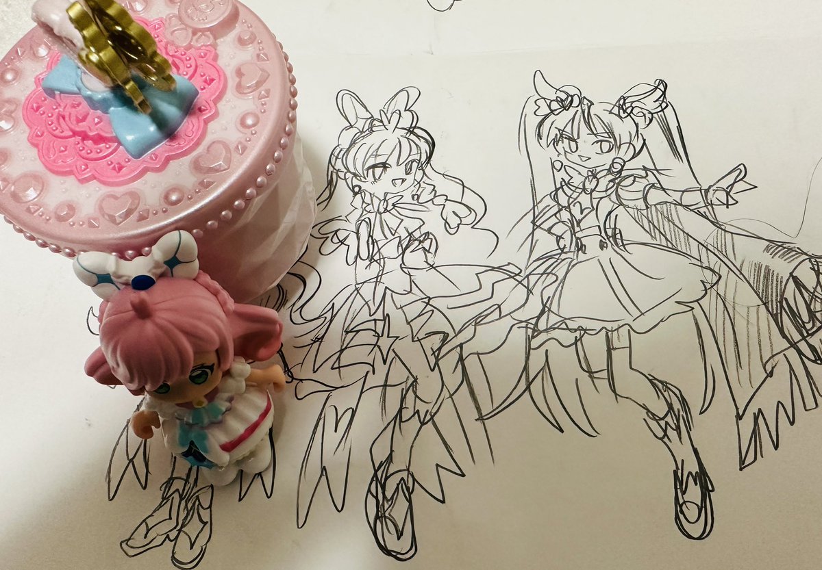 「@yellow_detteiu 黄さん こんばんは^^ デッサンは苦手なので? はじめはテキトーに黒で描いて ↓ ス」らくがきしたがり屋@skeb Illustratorの漫画