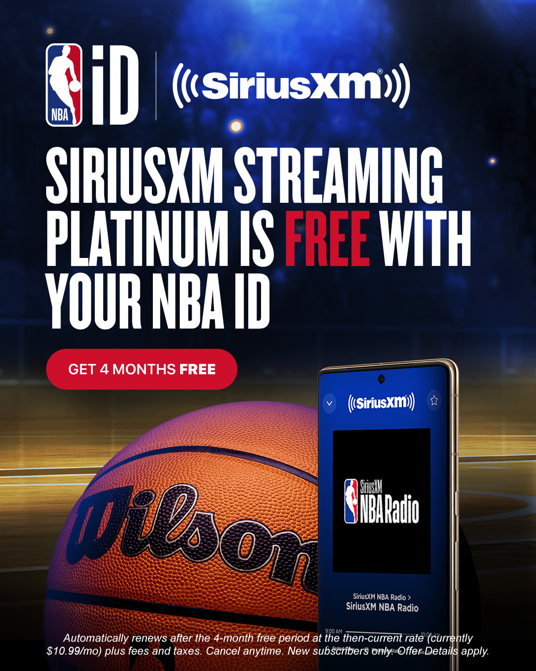 NBA on Twitter: "Sign up for an NBA ID and get 4 months of SiriusXM Streaming Platinum for FREE ...
