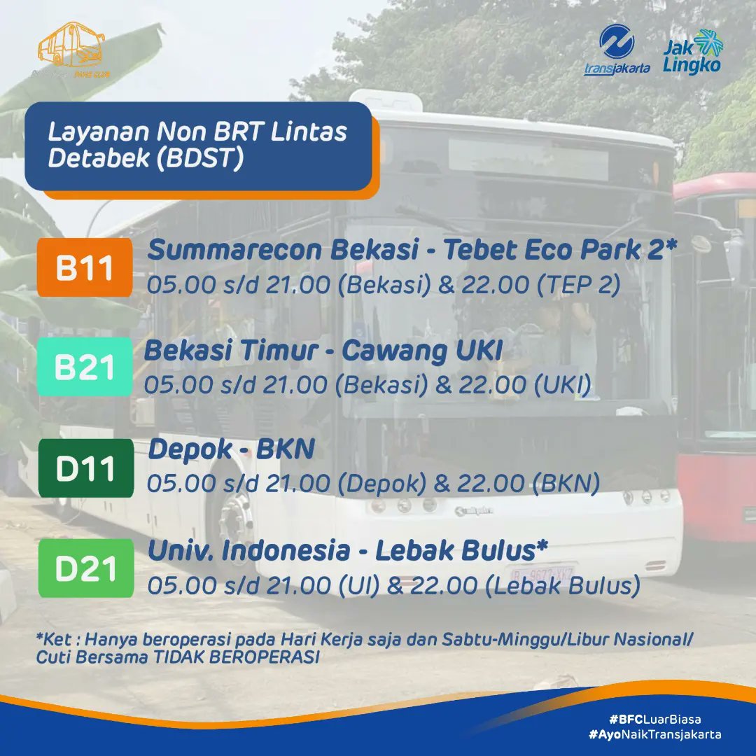 Busway Fans Club on Twitter: "Saatnya update kembali jam operasional layanan Non BRT ...