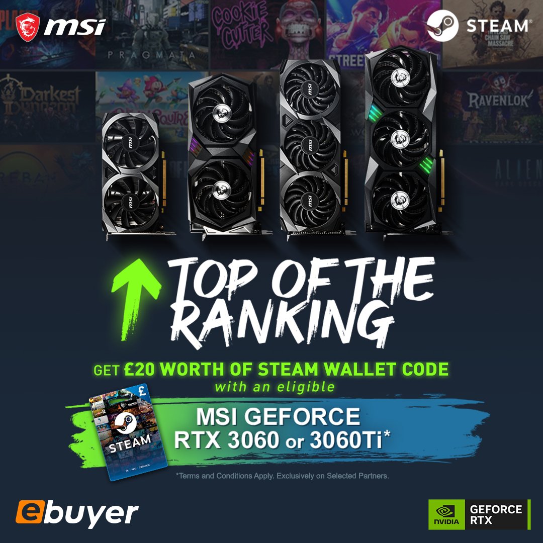 NVIDIA GeForce UK on Twitter: "RT @Ebuyer: 🔥 EXTENDED OFFER! 🔥 Get a £20 @Steam Wallet code for ...