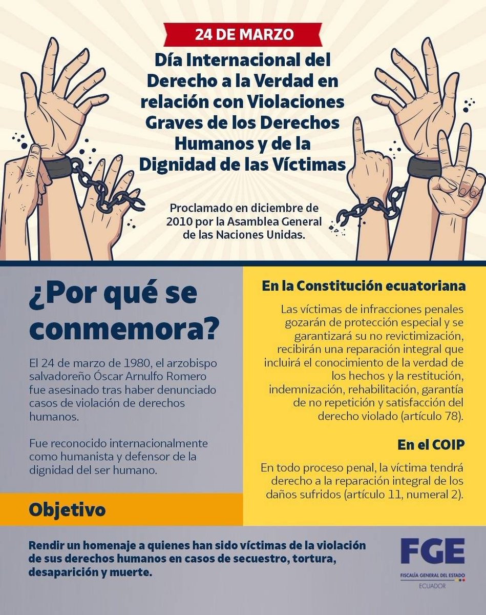 Fiscalía Ecuador on Twitter: "#ATENCIÓN | En el "Día Internacional del Derecho a la Verdad en ...
