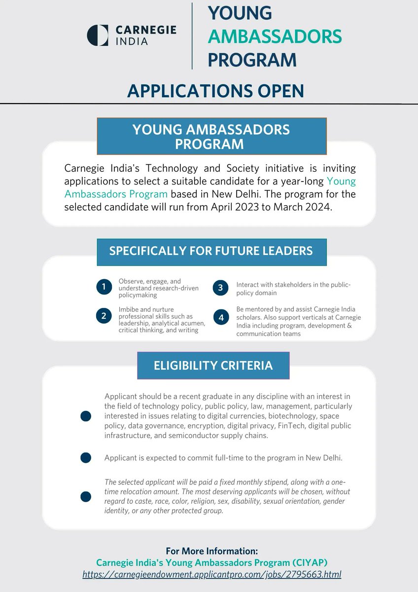Carnegie India on Twitter: "🚨 Today is the last day to apply for @CarnegieIndia's Young ...