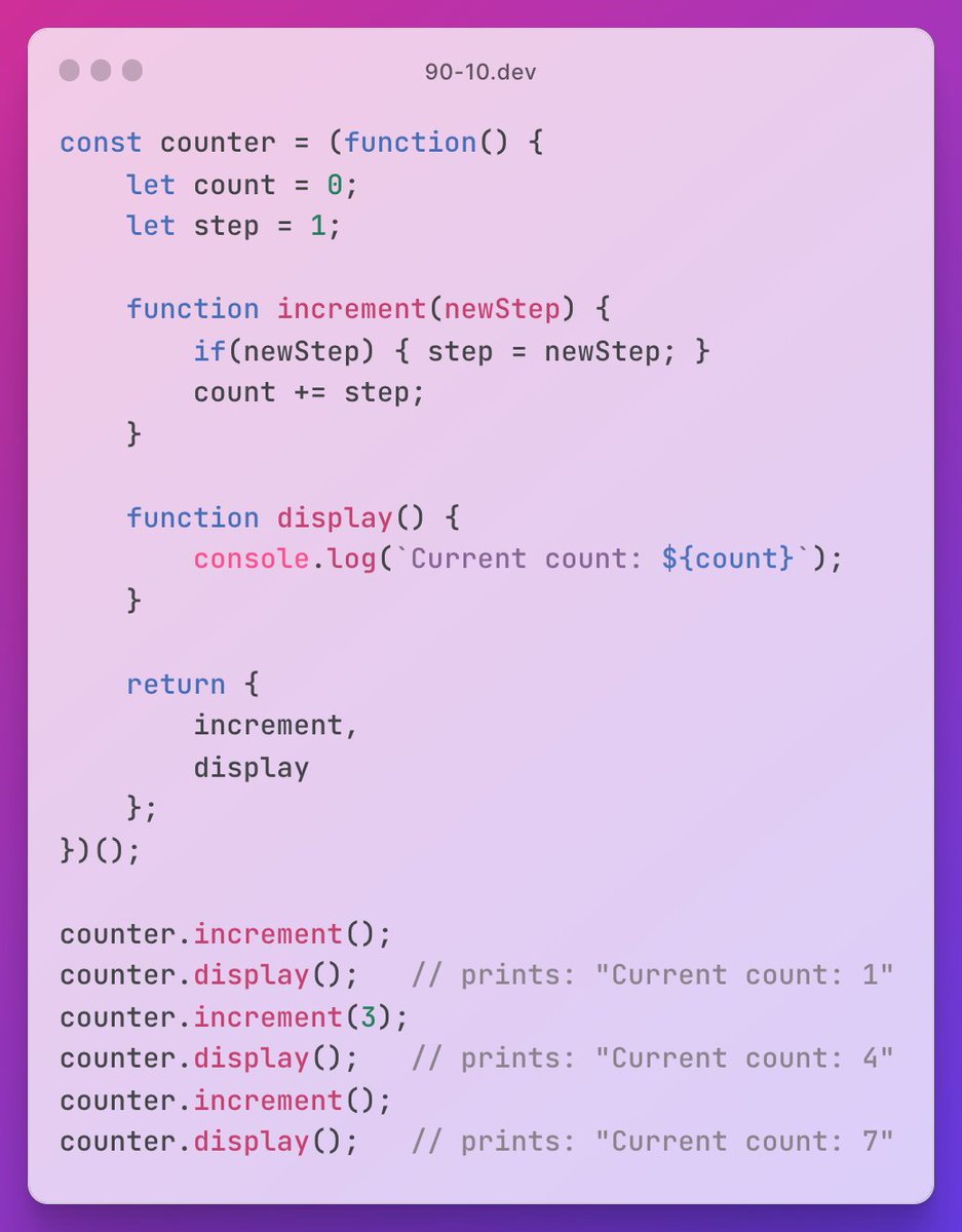 Charlie 90 10dev On Twitter Javascript Tip Counter Module Using An Immediately Invoked