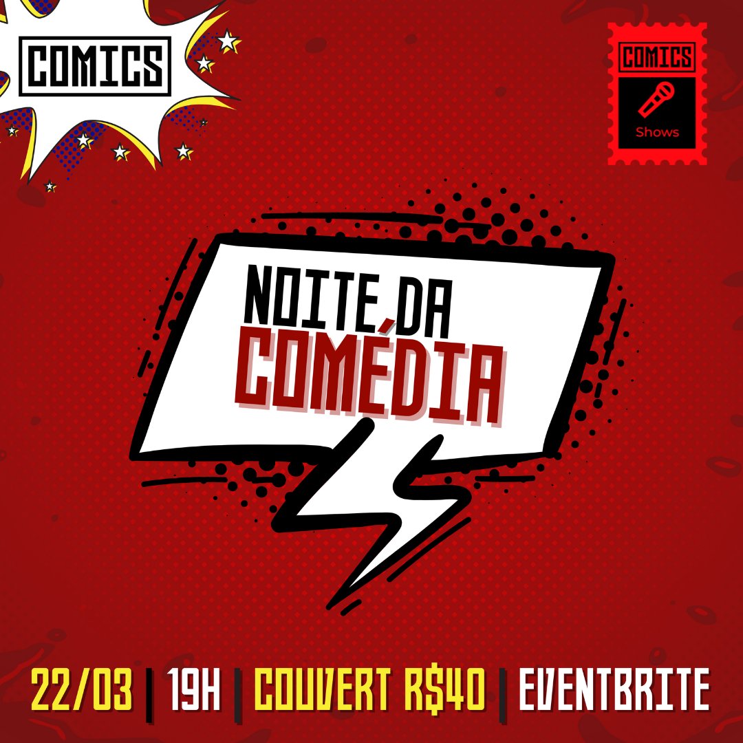 COMICS on Twitter: "O dia de altas risadas aqui Comics tá chegando! Você já garantiu sua entrada ...