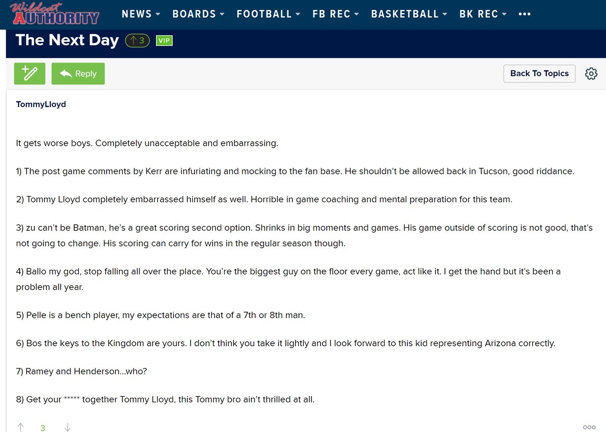 Message Board Geniuses on Twitter: "#Arizona fans are down bad."