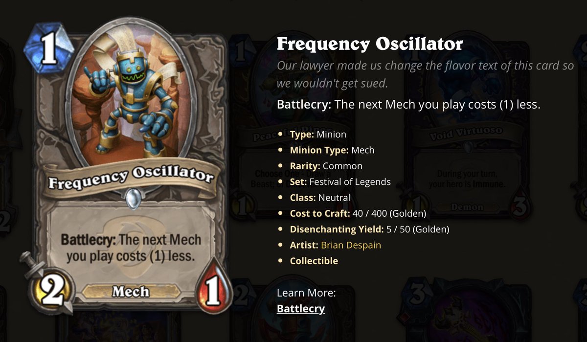 Ben Hearthstone On Twitter New Flavor Text And Artists Hearthstone