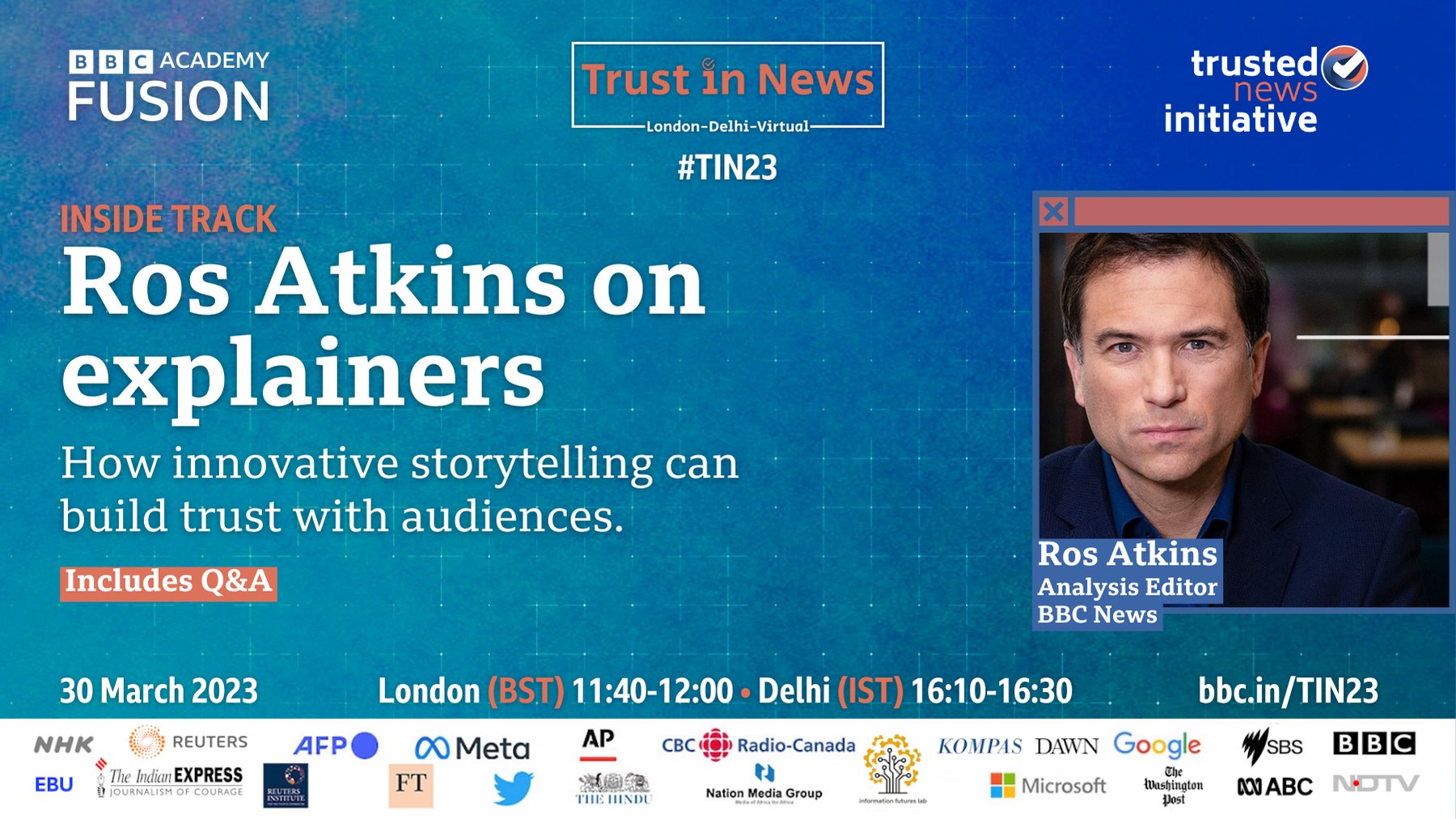 Ros Atkins on Twitter: "RT @BBCAcademy: COMING UP: ⏰ 11:40–12:00 BST / 16:10-16:30 IST 📍 Ros ...