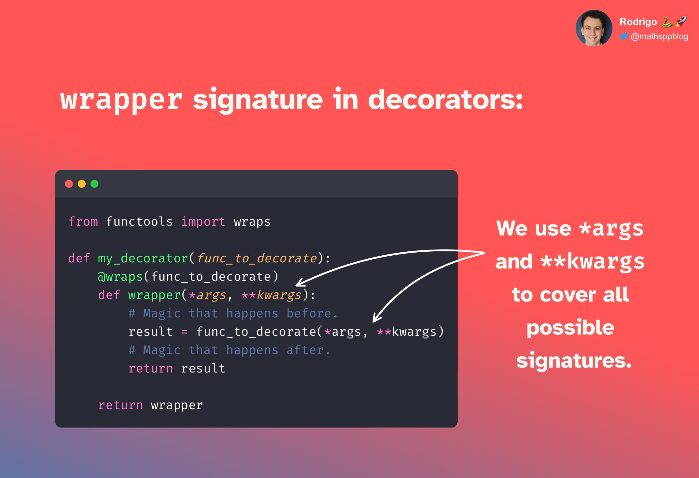 Rodrigo 🐍🚀 on Twitter: "Python 🐍 decorators are often considered an “advanced” topic. But they ...