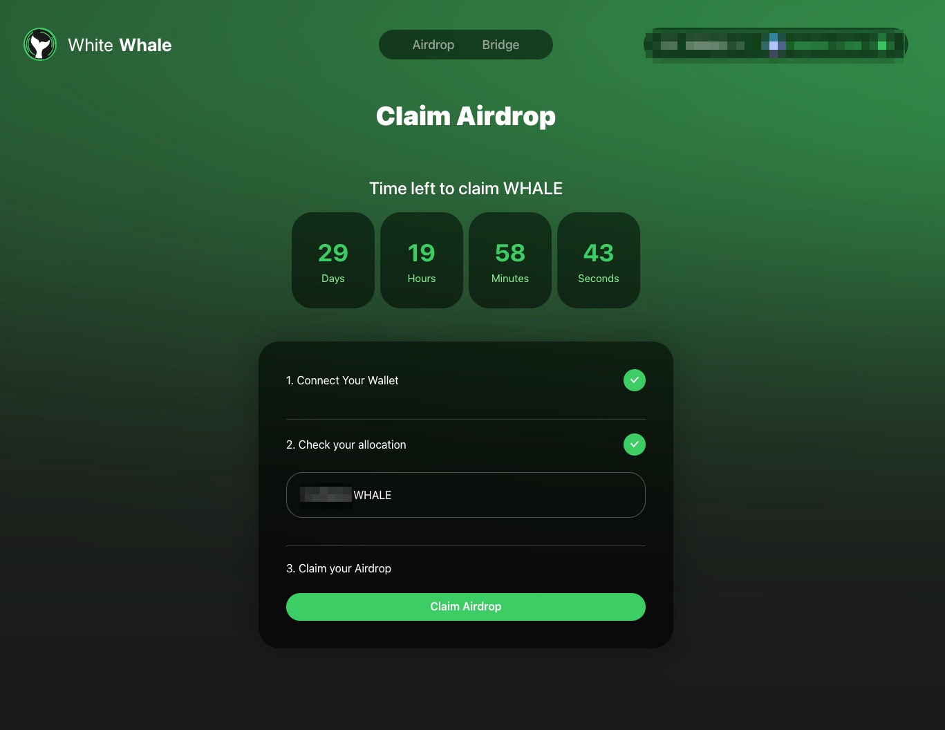 Airdrops on Twitter: "$WHALE #airdrop v2 is live for $ATOM & $CMDX 🥩🪂 - Claim: https://t.co ...