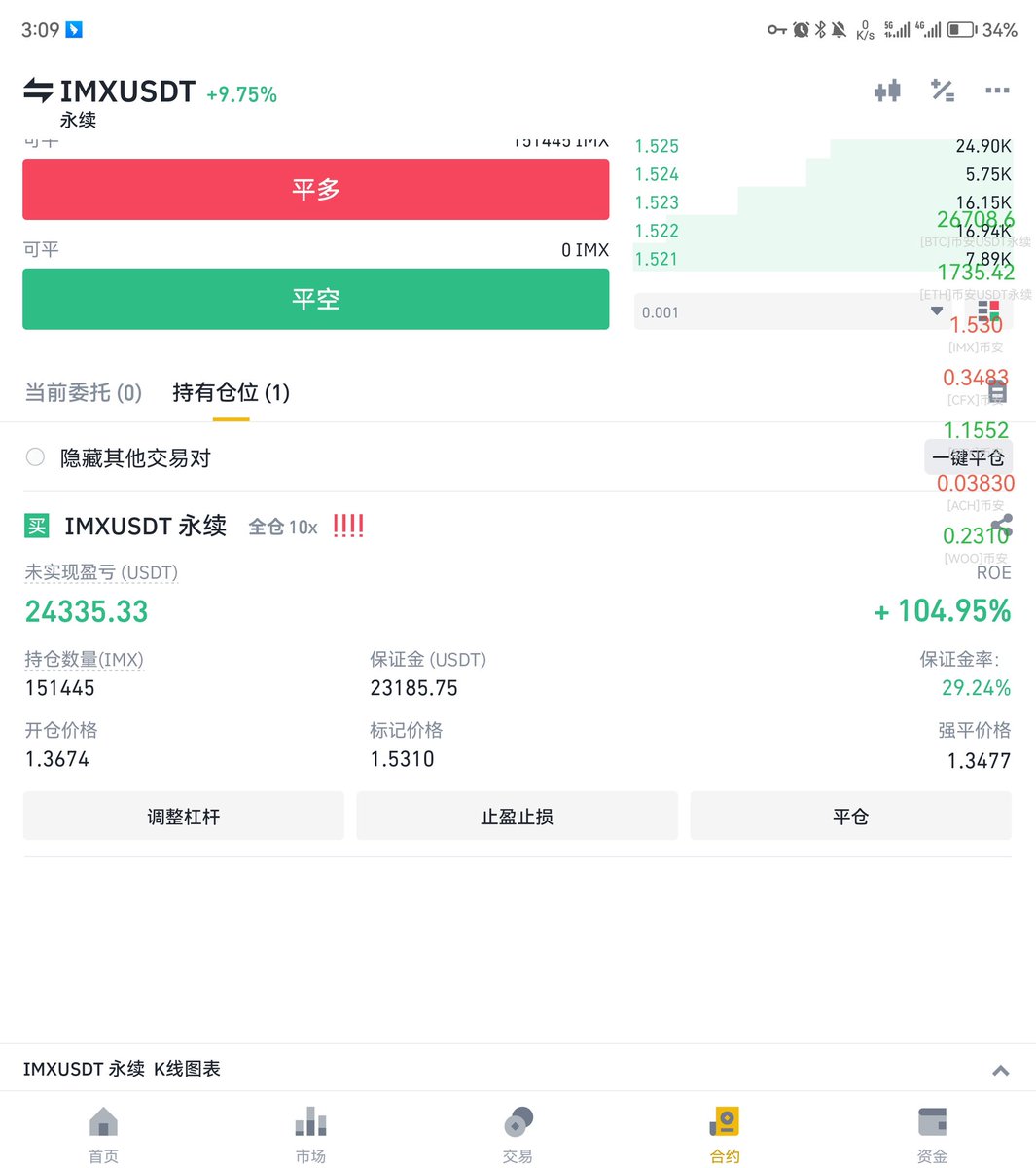 请叫我二蛋 On Twitter 这单因为看到空军巨多,果断加仓开多,目前已盈利两万四千u