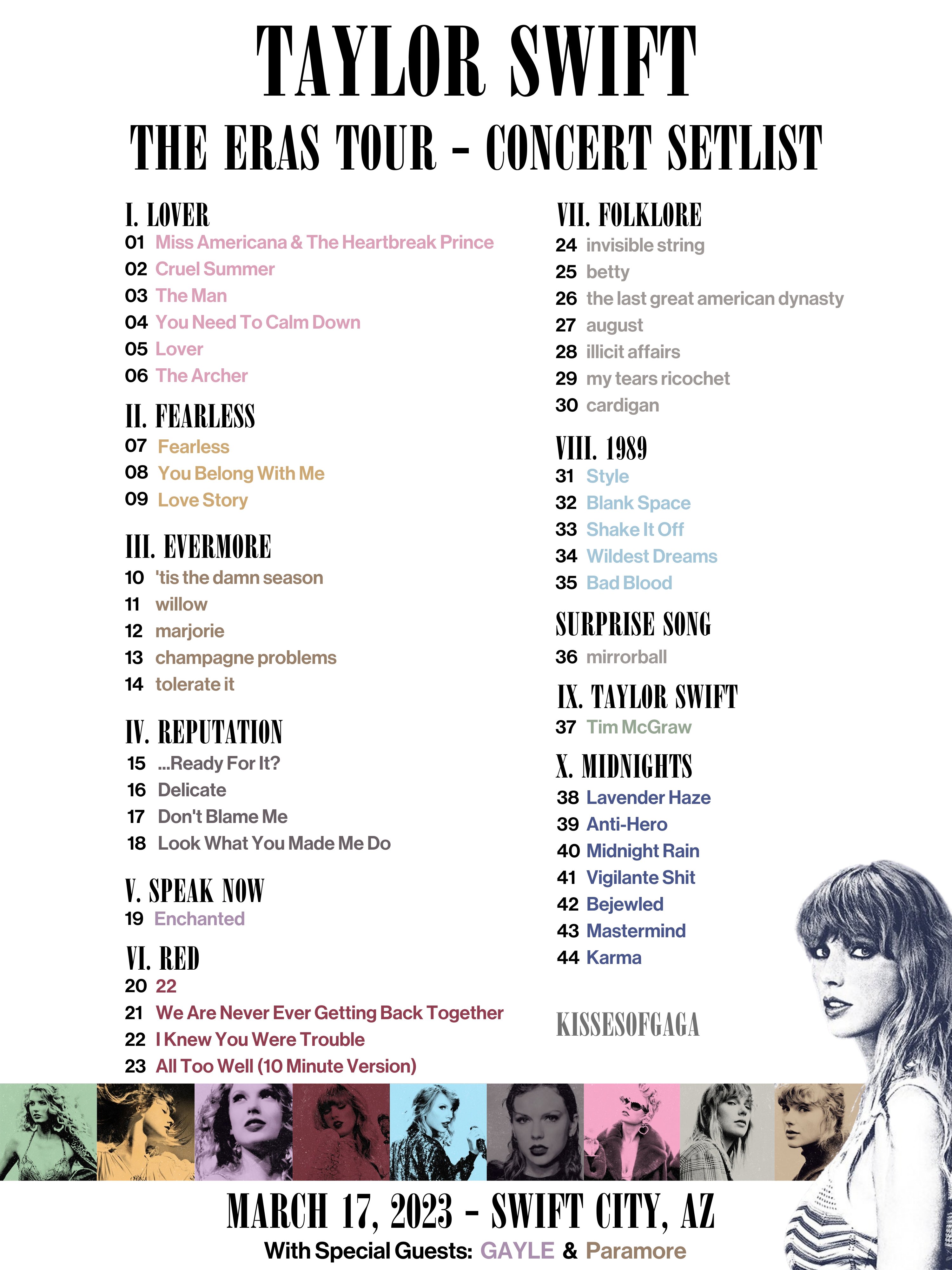 Setlist Taylor Swift Eras Tour - Image to u Setlist Taylor Swift Eras Tour - Image to u