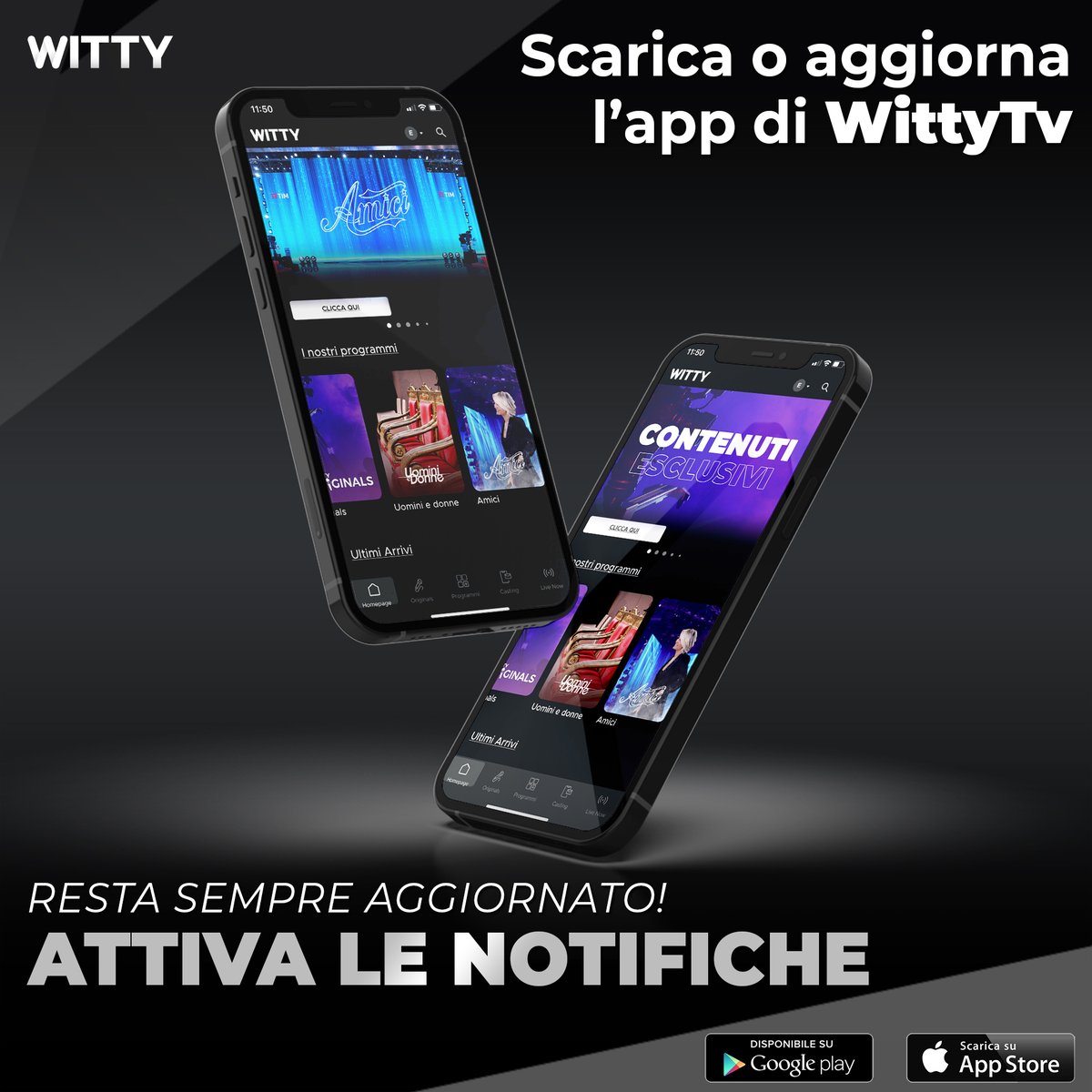 Amici Ufficiale on Twitter: "RT @WittyTV: Scarica o aggiorna subito l'APP di WittyTV per non ...
