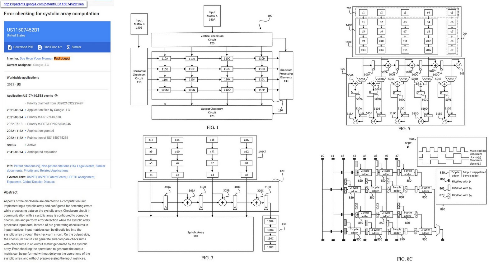 OGAWA, Tadashi on Twitter: "=> Systolic Array, Google, Patent Multiplier and Adder, Appl (Jul ...