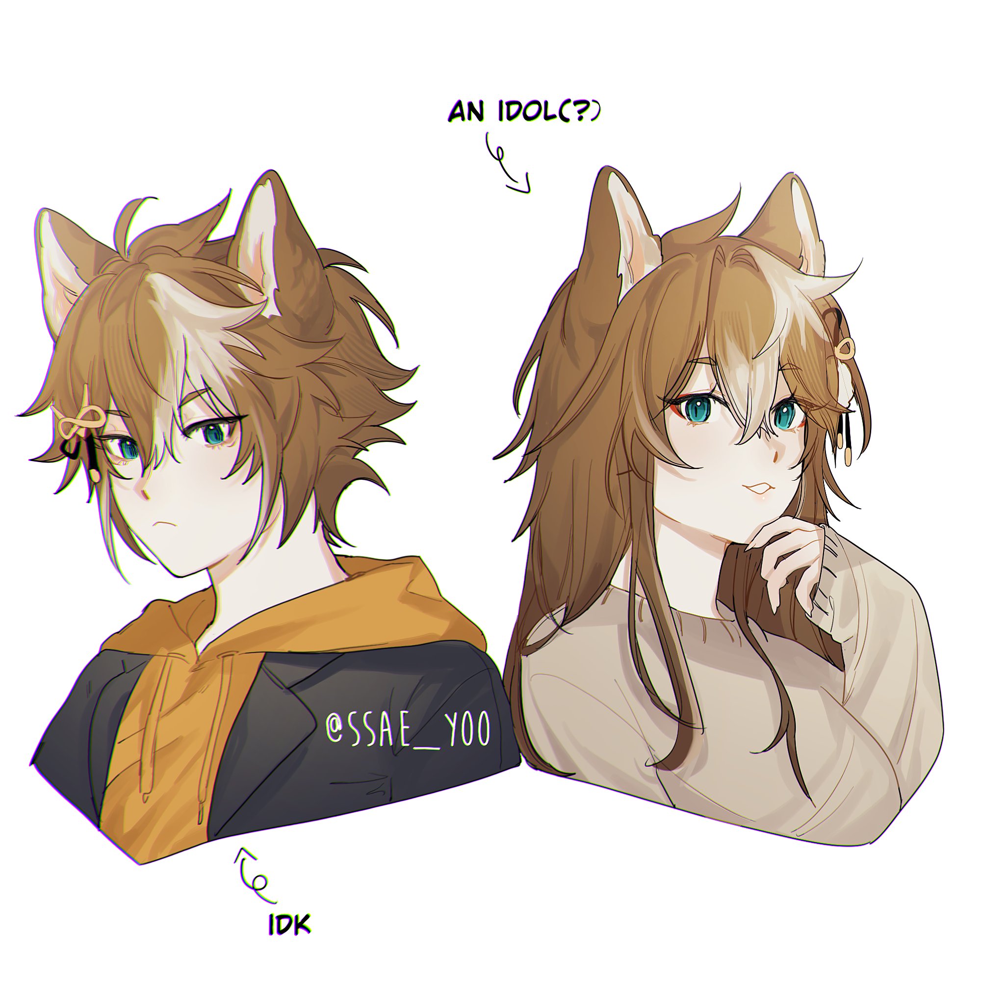 Cute Anime Twins Drawings Featuring High Twin Tails