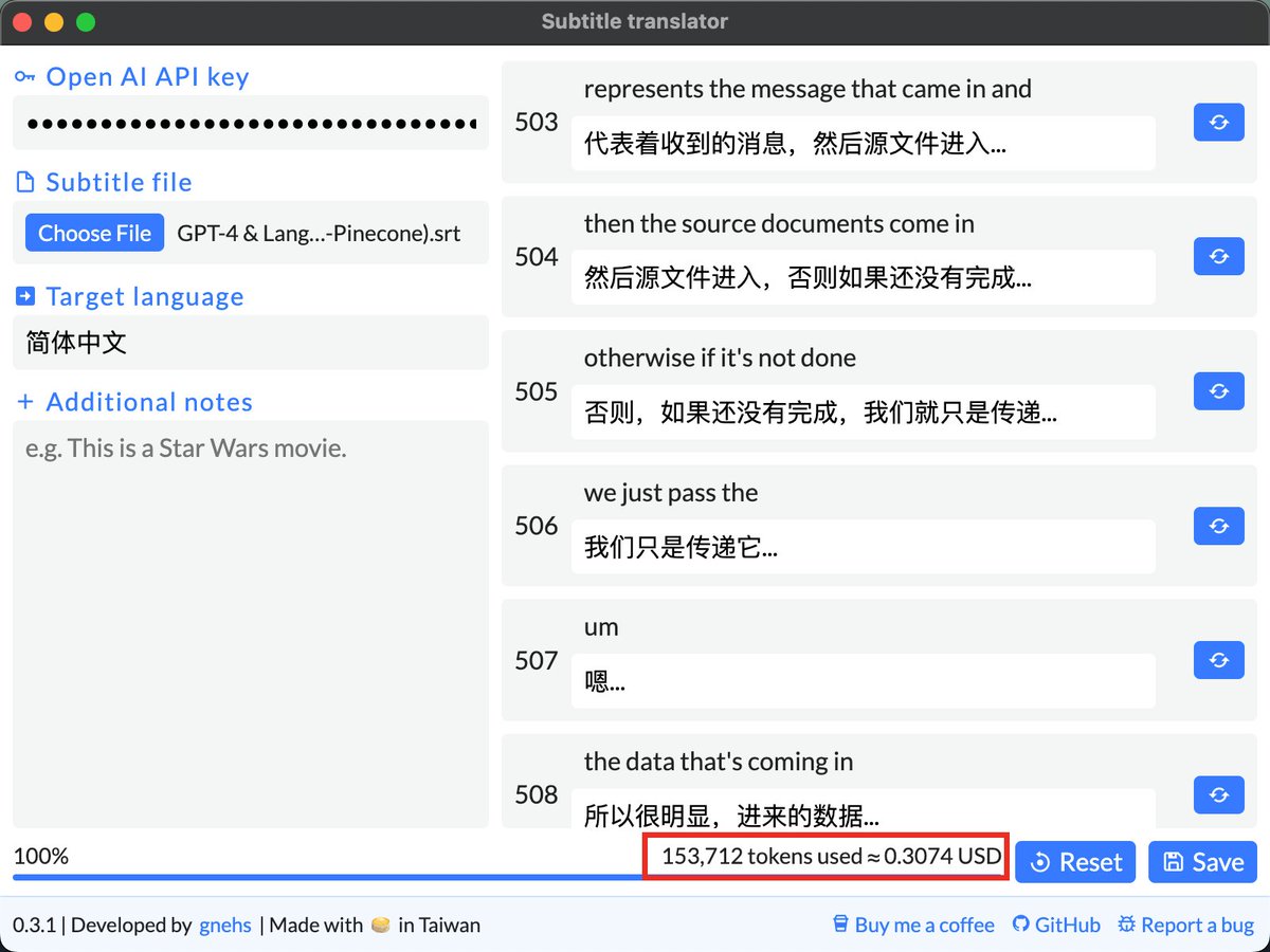 1/2 找了一圈基于ChatGPT API的字幕翻译代码，subtitle-translator 这个项目是我目前发现的唯一靠谱的一套翻译方案 ...