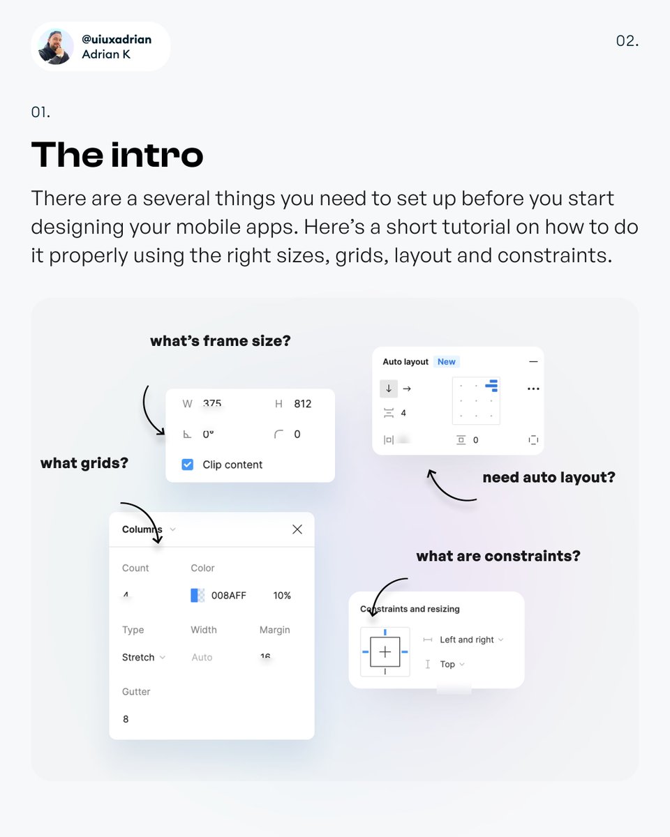 Set up your Figma for mobile design 🤳 - Thread from UI Adrian @uiuxadrian - Rattibha