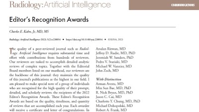 Radiology: Artificial Intelligence on Twitter: "Recognizing the outstanding reviewers who ...