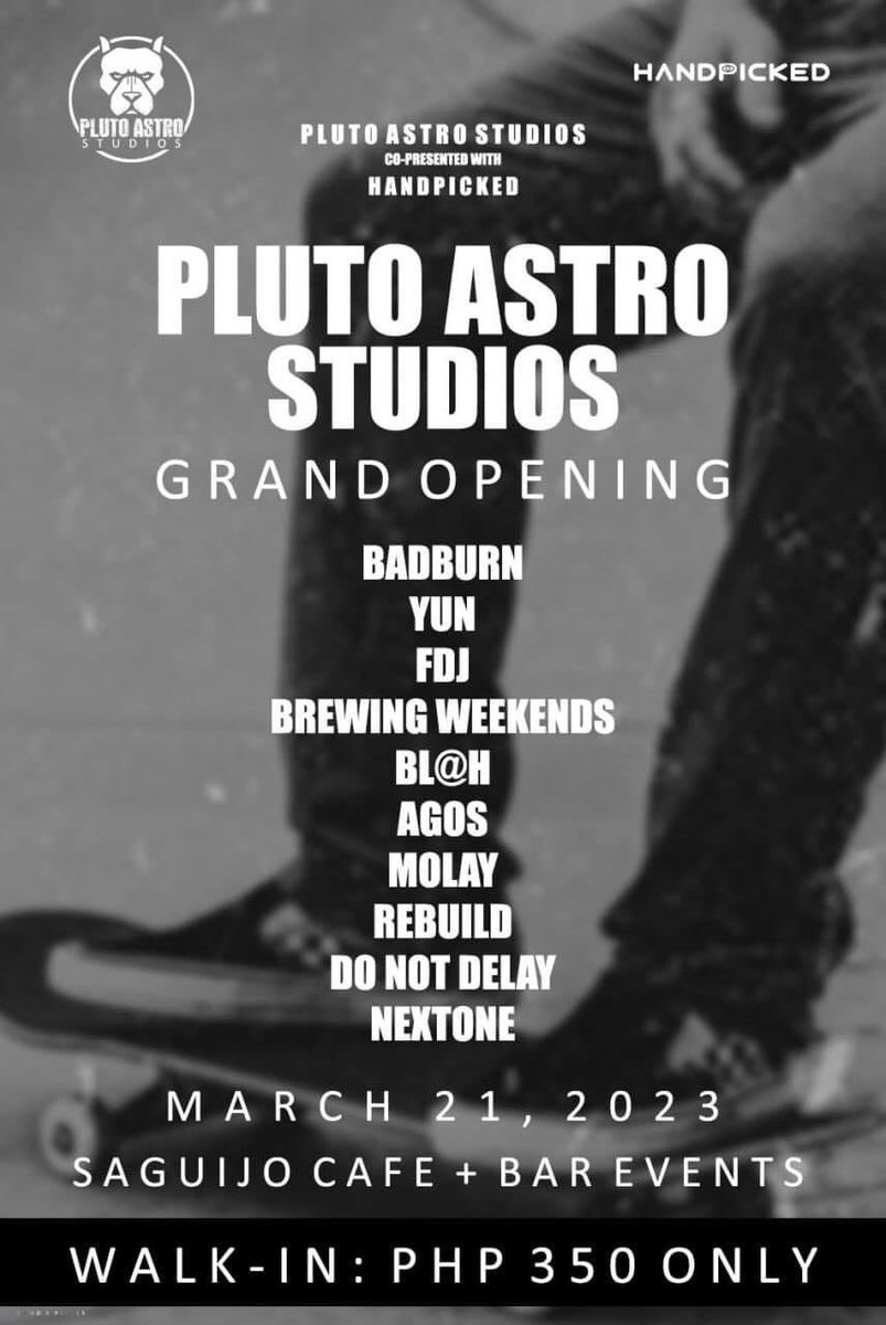 SaGuijo Bar + Cafe on Twitter: "Mar21(Tues) - Pluto Astro Studios Grand Opening x Handpicked w ...
