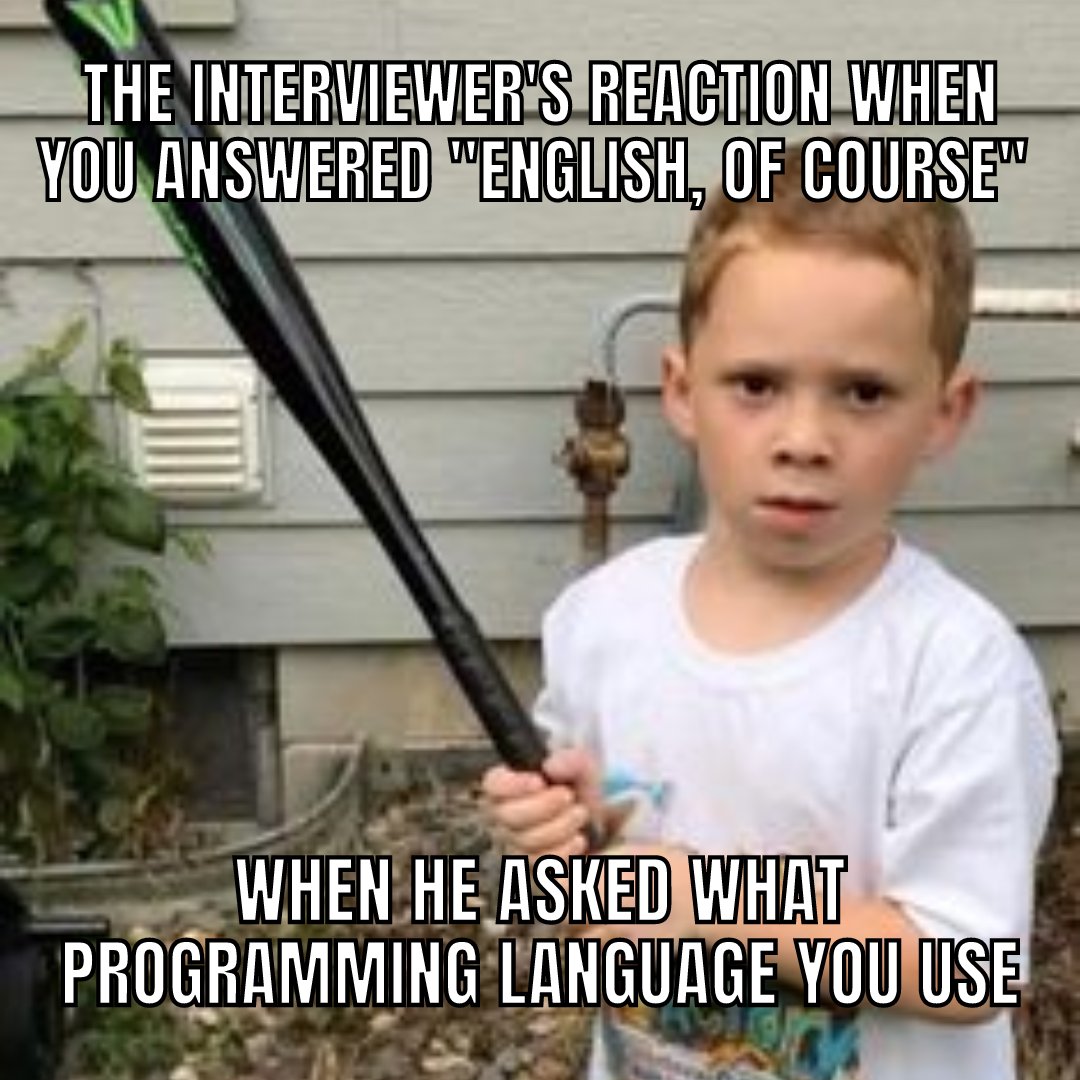 Esterling Accime 🇭🇹 on Twitter: "The interviewer's reaction when you answered "English, of ...