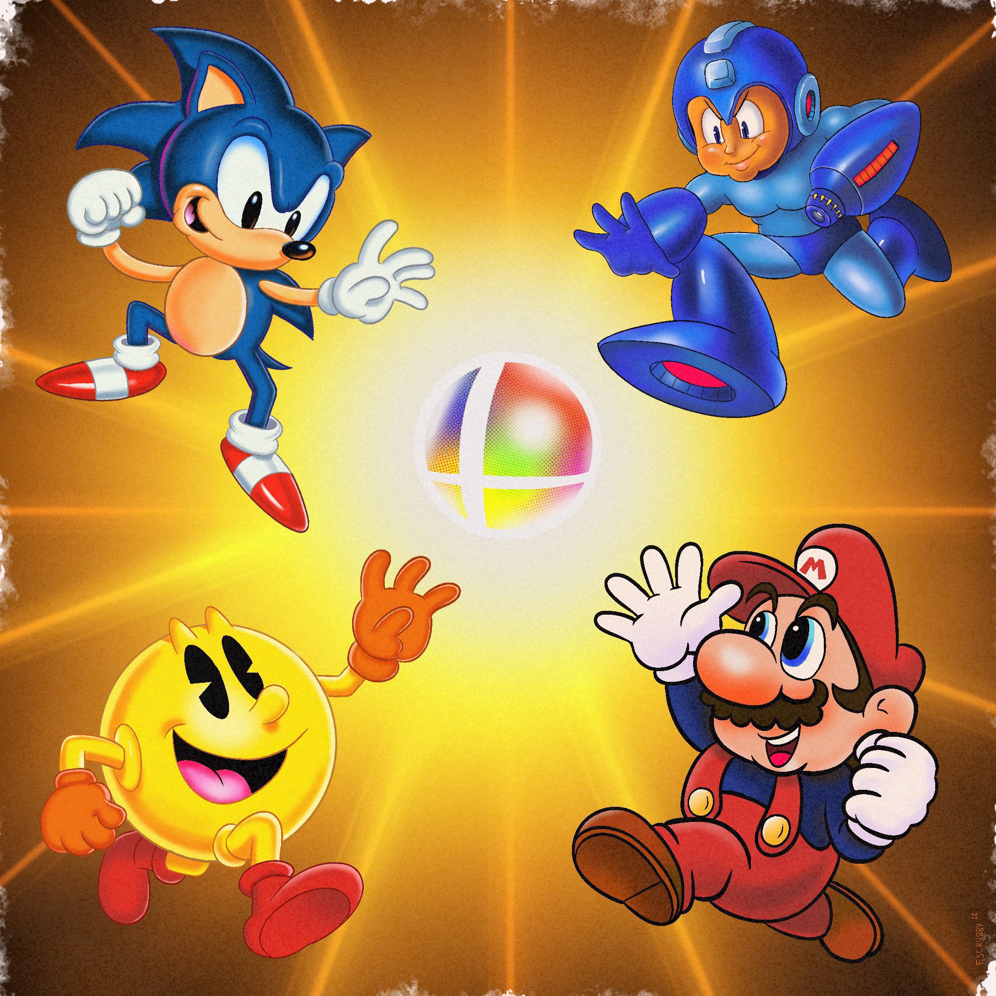 Sonic Vs Mario Vs Megaman Vs Pacman
