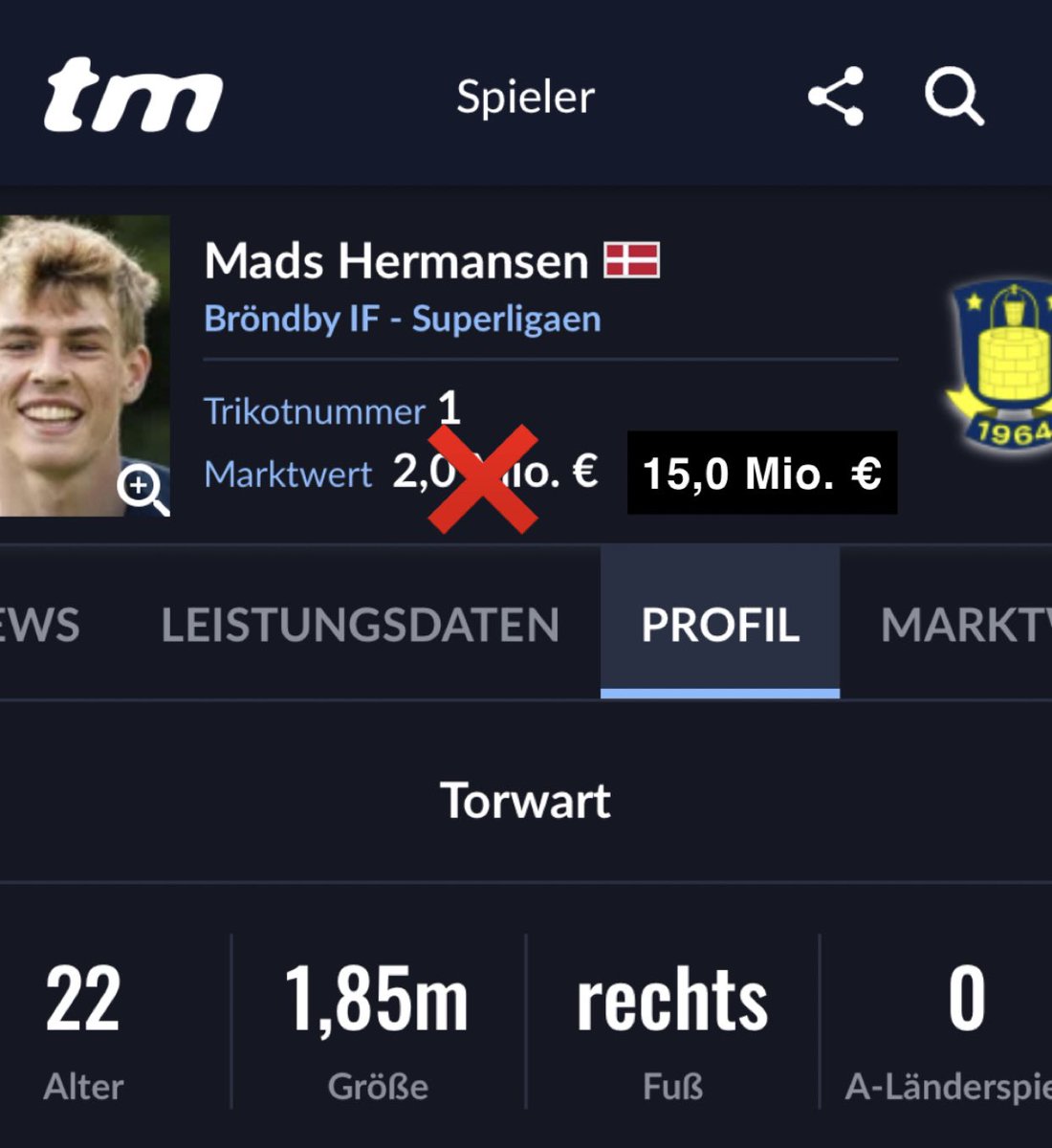 Karsten Lyndrup 💛💙 on Twitter: "Transfermarkt UPDATE!!!! 😉 Mads H! 🧤#brøndbyif #sldk #fcnbif"